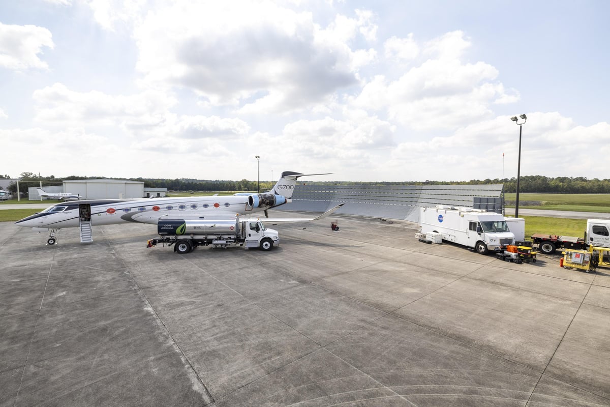 Gulfstream Completes 100% SAF Emissions Tests | Aviation International News