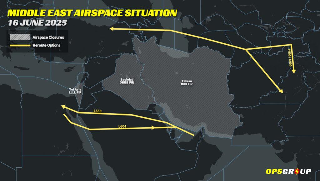 Airspace over Iran, Iraq, and Israel Closed as Military Strikes ...