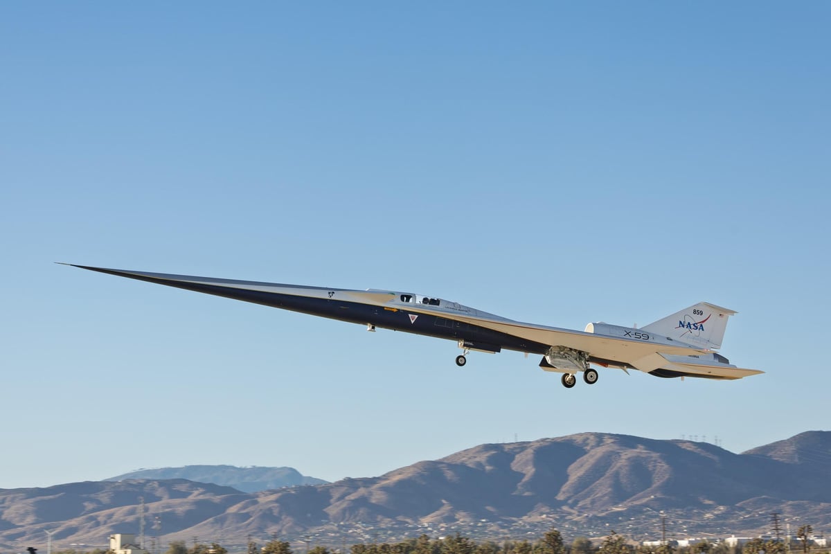 NASA’s X-59 Supersonic Demonstrator Makes First Test Flight | Aviation ...