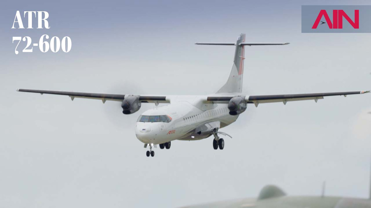 ATR's 72-600 Airliner Flies at the Farnborough International Airshow ...