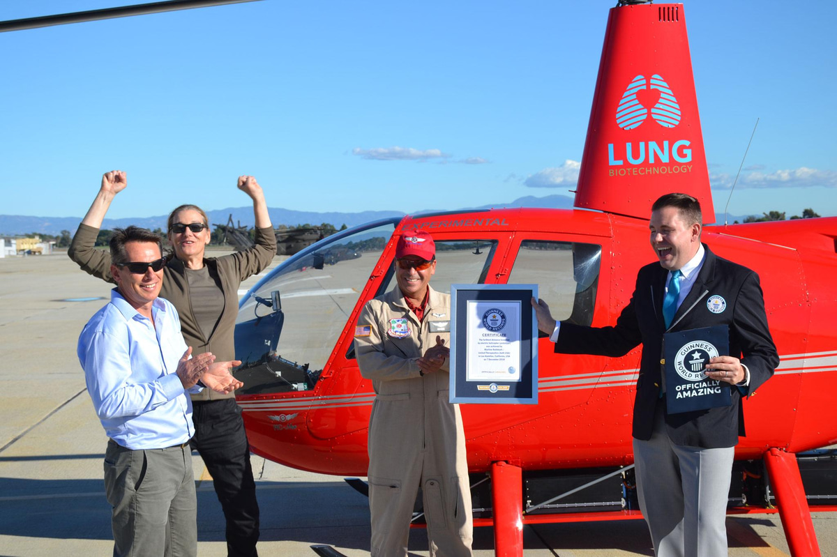 All-electric R44 Sets Flight Record | Aviation International News