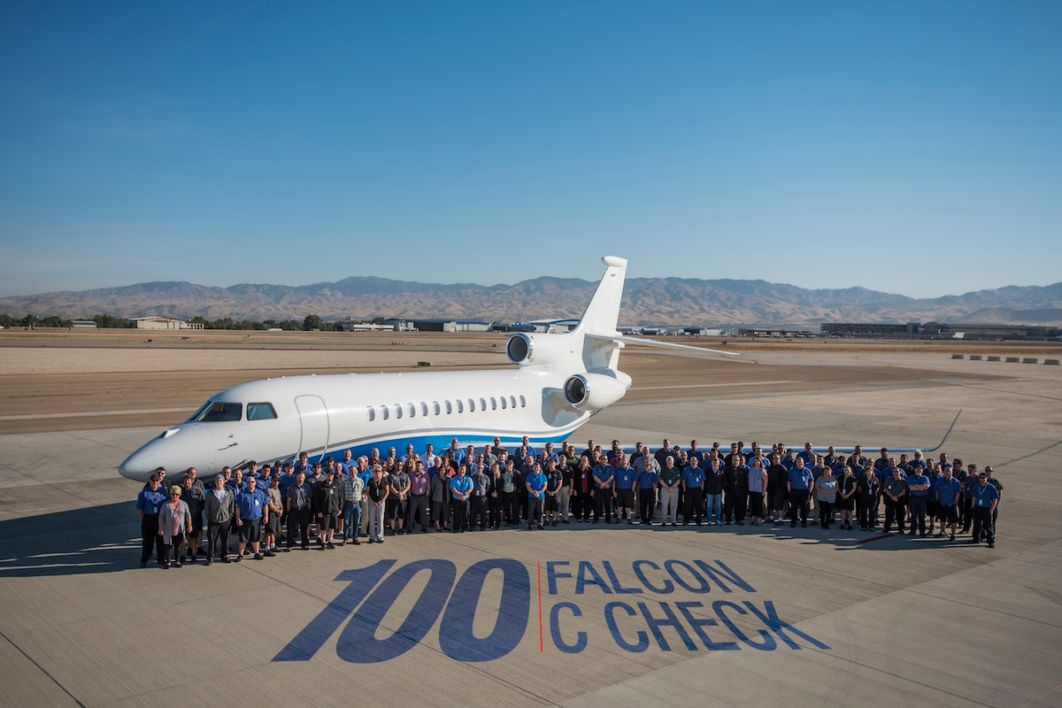 Western Finishes 100th Falcon C-Check | Aviation International News