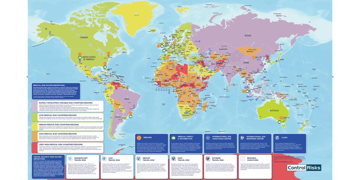 MedAire Releases Updated Travel Risk Map | Aviation International News