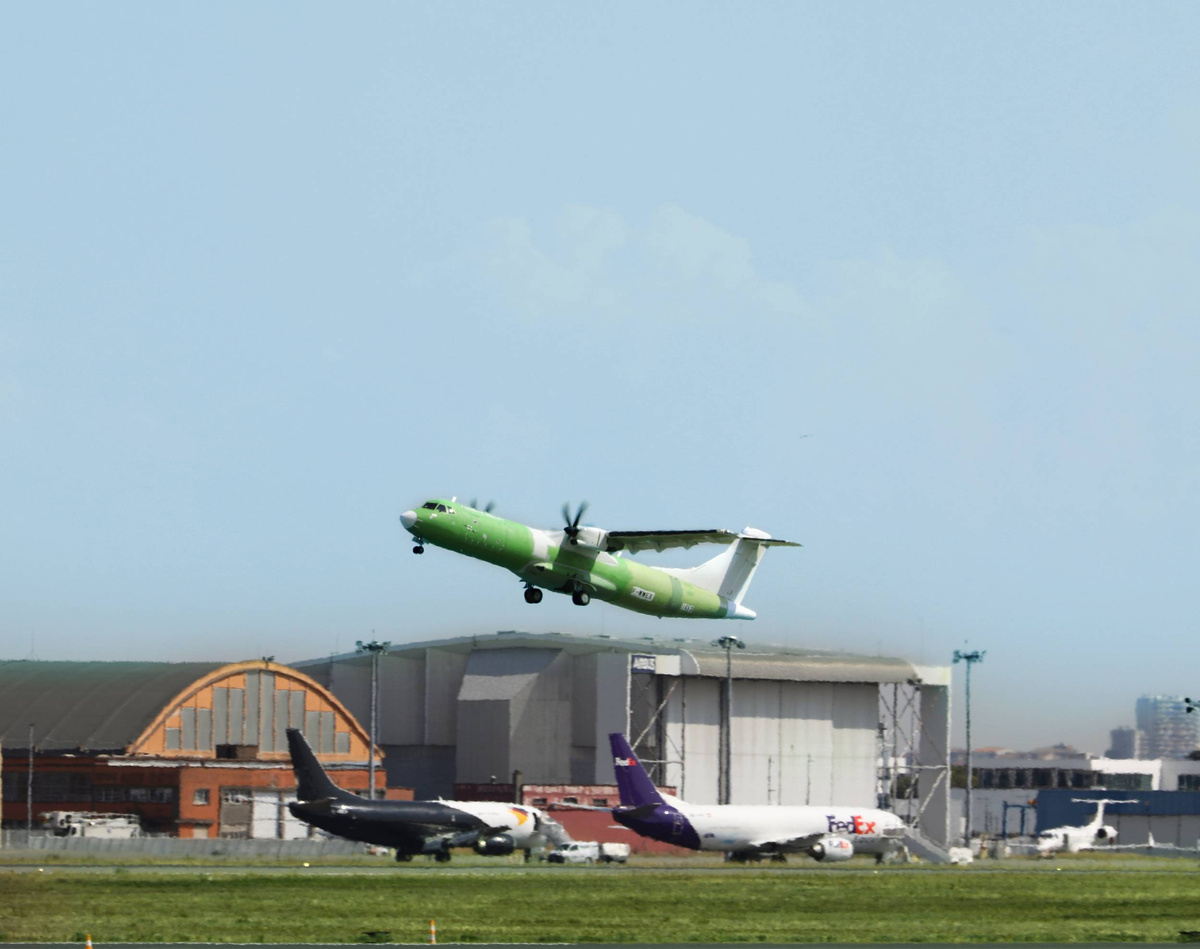First New-Build ATR 72 Freighter Takes Flight | Aviation International News
