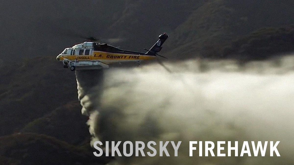Sikorsky Firehawk Helicopter Fights Flames in Los Angeles County ...