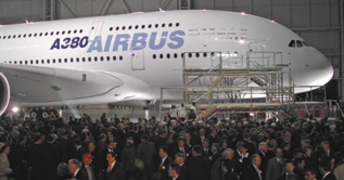 Airbus A380 unveiled at French plant | Aviation International News
