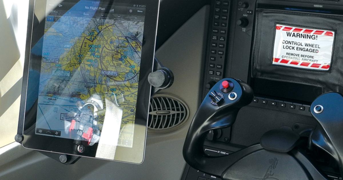 Pentastar Mount Secures iPads In Cockpits | Aviation International News