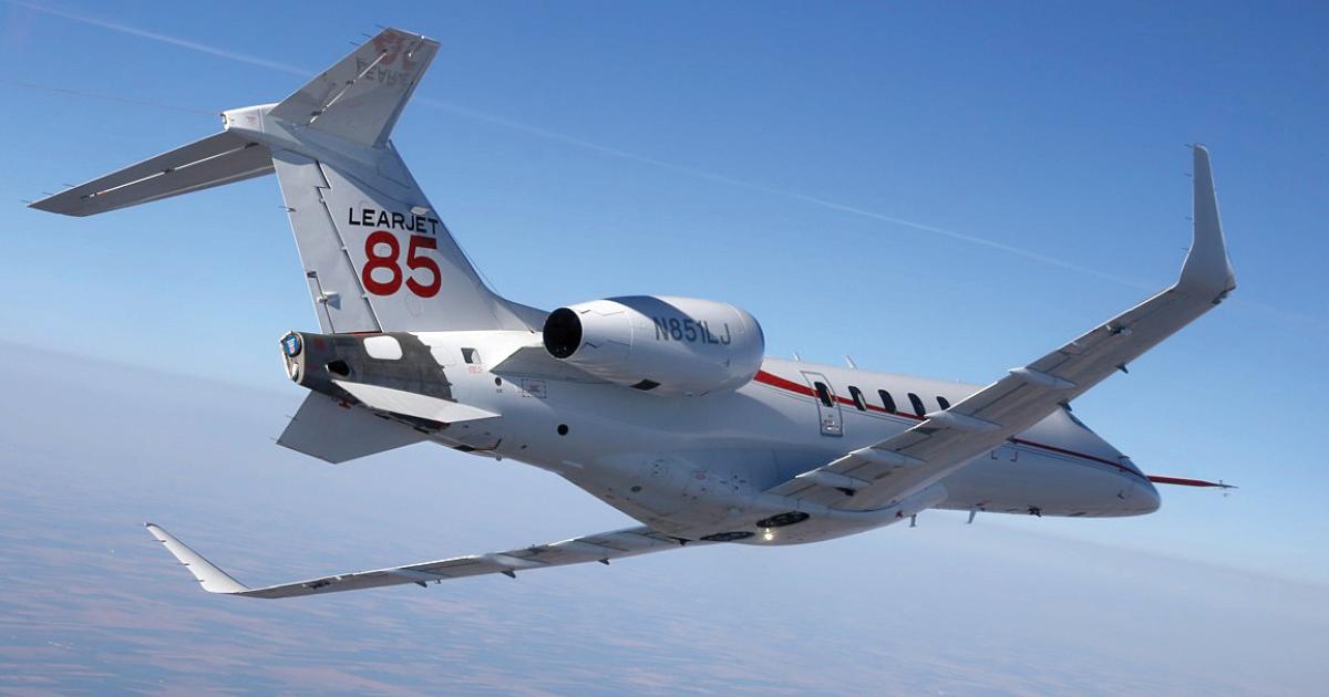 After Mounting Delays, Learjet 85 Flies | Aviation International News
