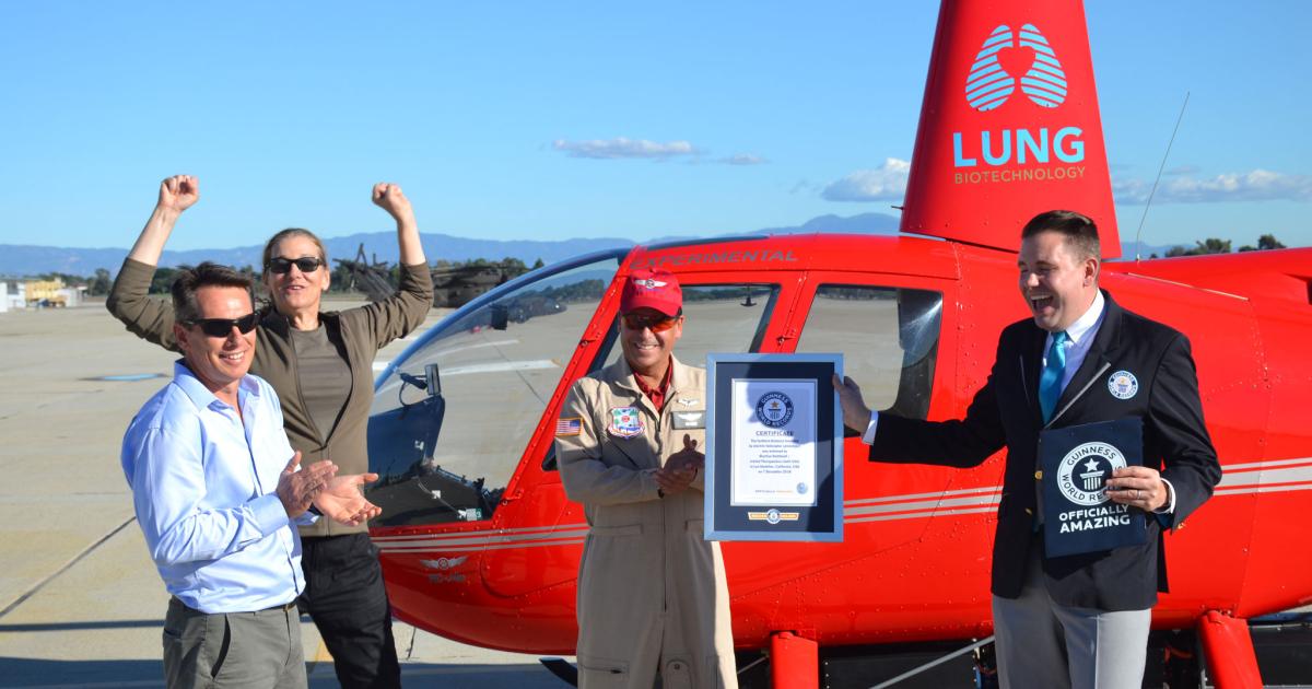 All-electric R44 Sets Flight Record | Aviation International News