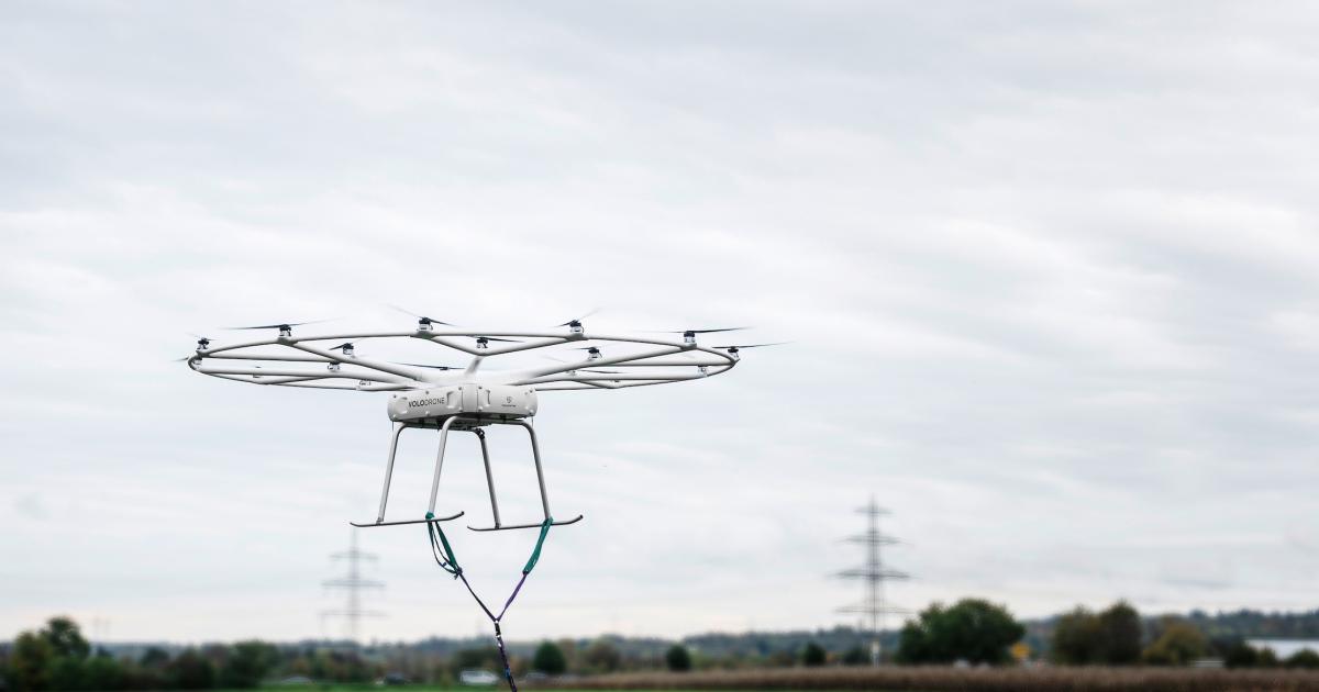 Volocopter's VoloDrone eVTOL freighter is based on the VoloCity model ...