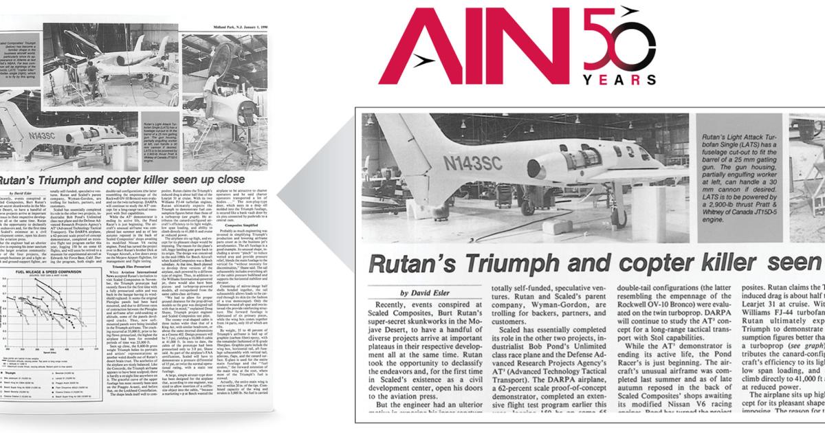 Flashback: Rutan’s Triumph and copter killer seen up close | Aviation ...