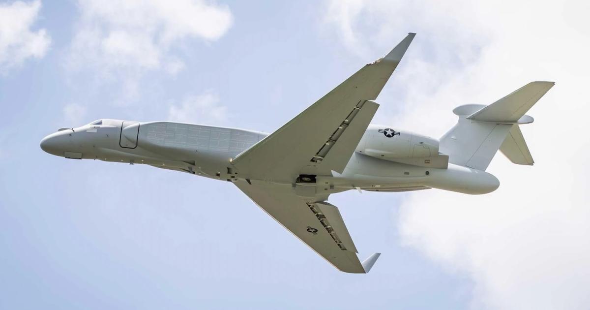 First Flight for Mission-equipped Compass Call Gulfstream | Aviation ...